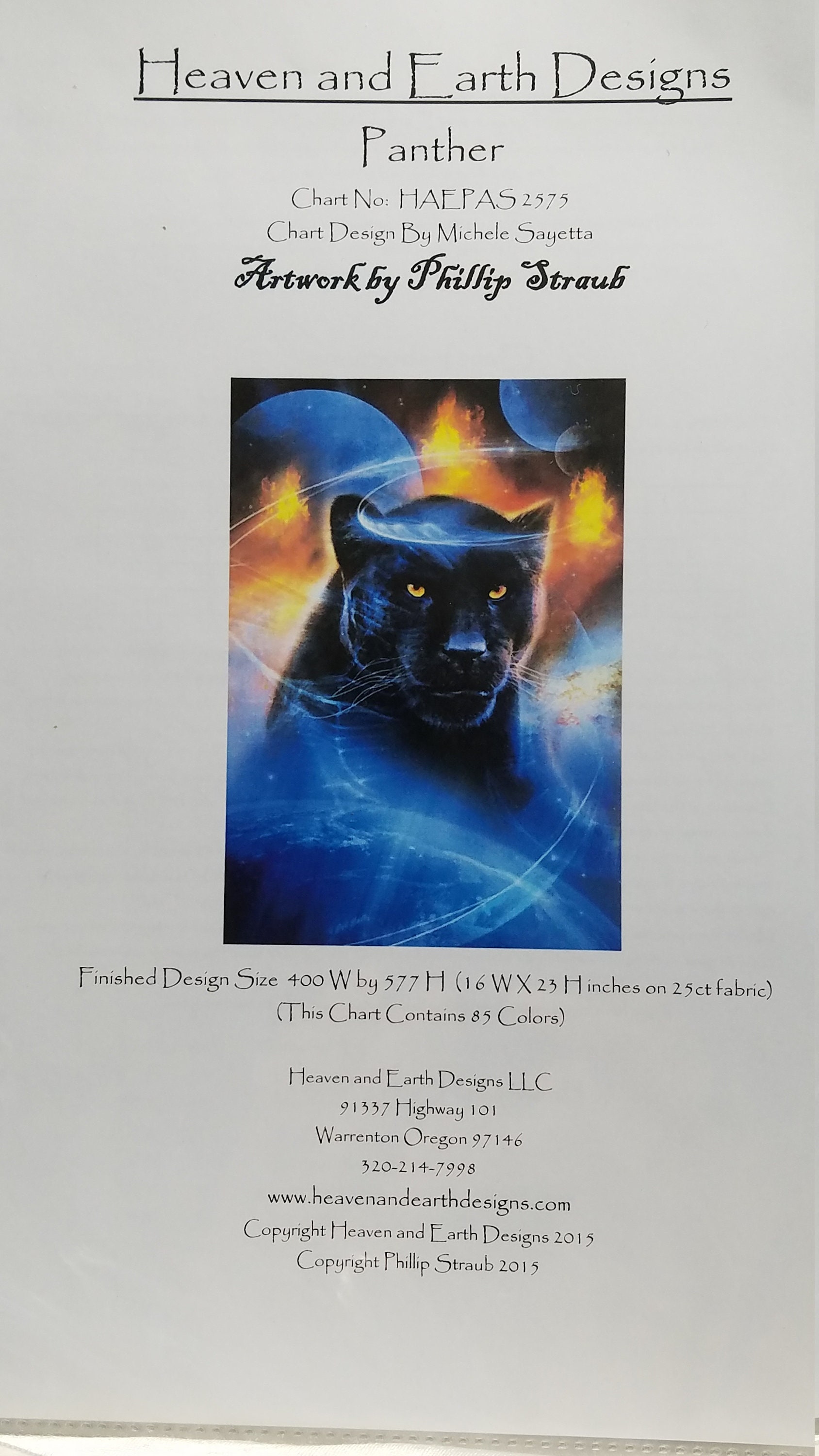 PANTHER Wildcat Fantasy Portrait Assembled Chart/pattern, Rating - 5 - Etsy