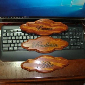 Personalized Wood Name Plate Sign Plaque, 9 3/4" X 3 5/8" Hanging Wall ...