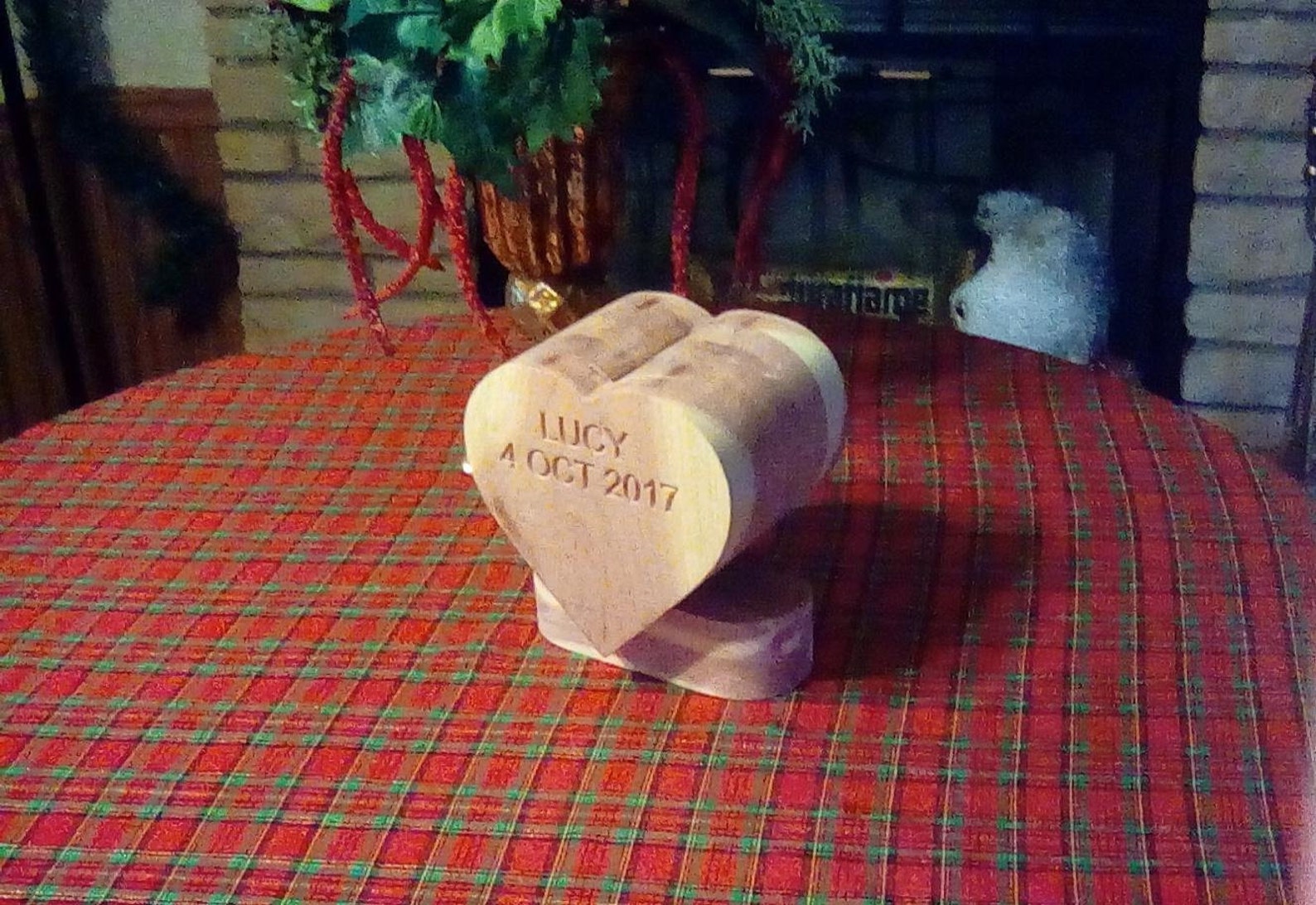 Cedar or Pine Personalized Heart Coin Bank Your Personal | Etsy