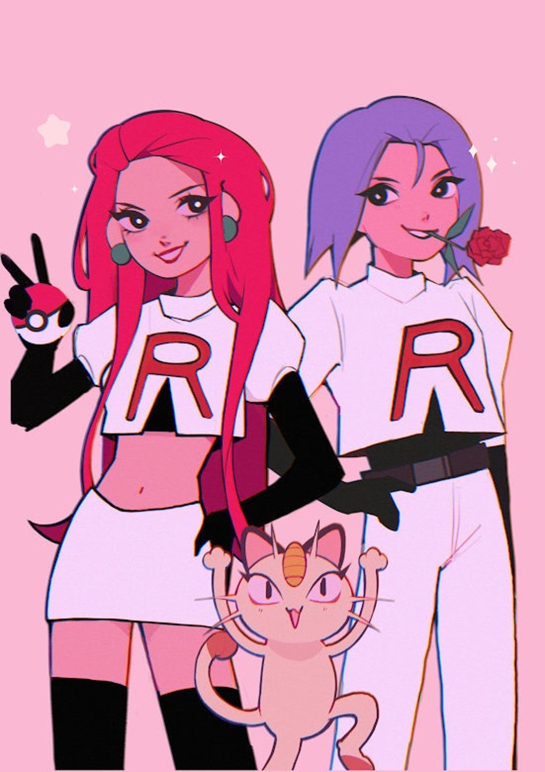 Team Rocket A5 Art Print Jessie And James Pastel Aesthetic Nostalgia Etsy