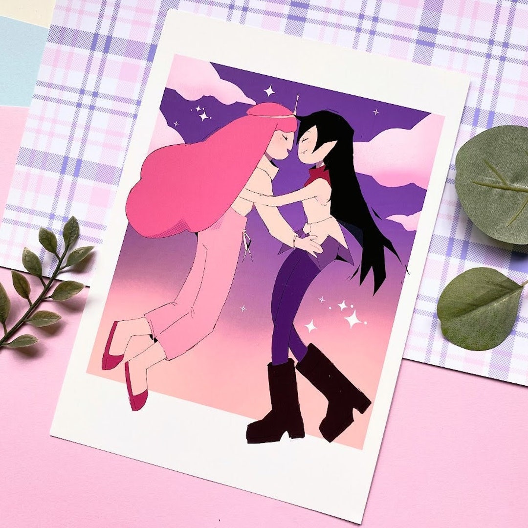 Bubbline A5 Print, Adventure Time, Princess Bubblegum, Marceling, LGBT ...