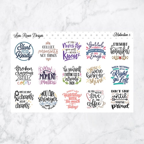 Inspirational Quotes Planner Stickers for Erin Condren Life - Etsy