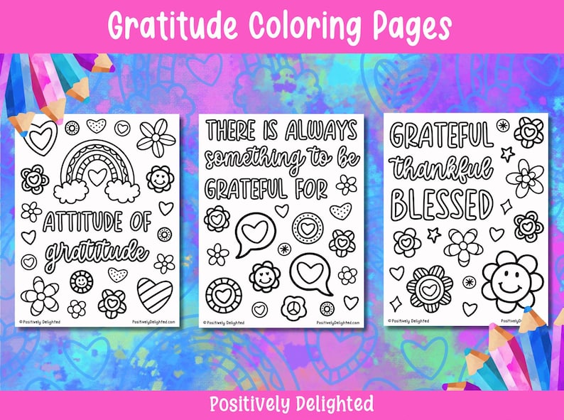 Gratitude Coloring Pages Printable | Gratitude Journal Activity Craft ...