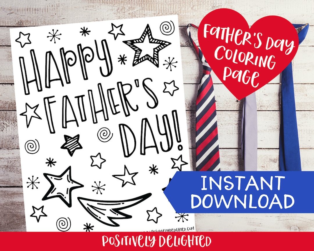 Father's Day Coloring Page | Happy Father's Day Craft Printable | Gift ...