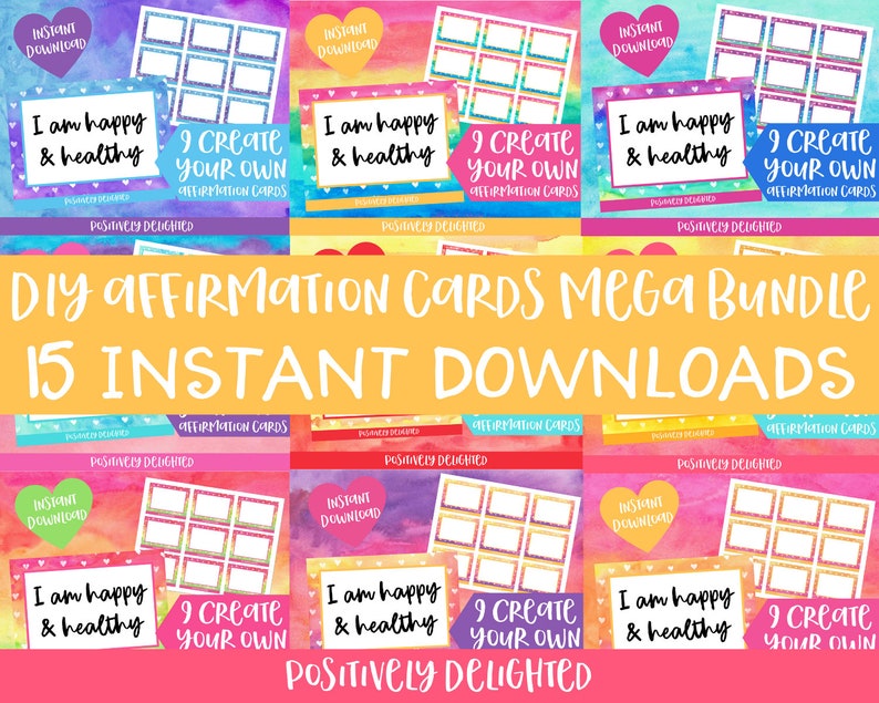 DIY Affirmation Cards Mega Bundle Vision Board Printable | Etsy