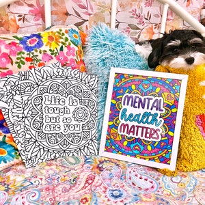 Printable Mental Health Coloring Art Prints - Set of 5 | 8x10 Mental ...