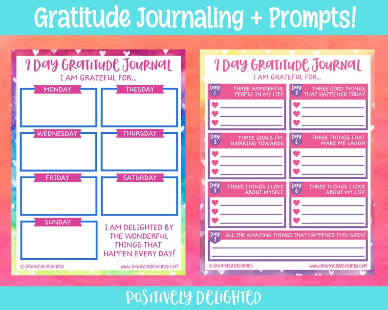 Gratitude Pages Mega Bundle | Weekly Gratitude Planner Printable | Law ...