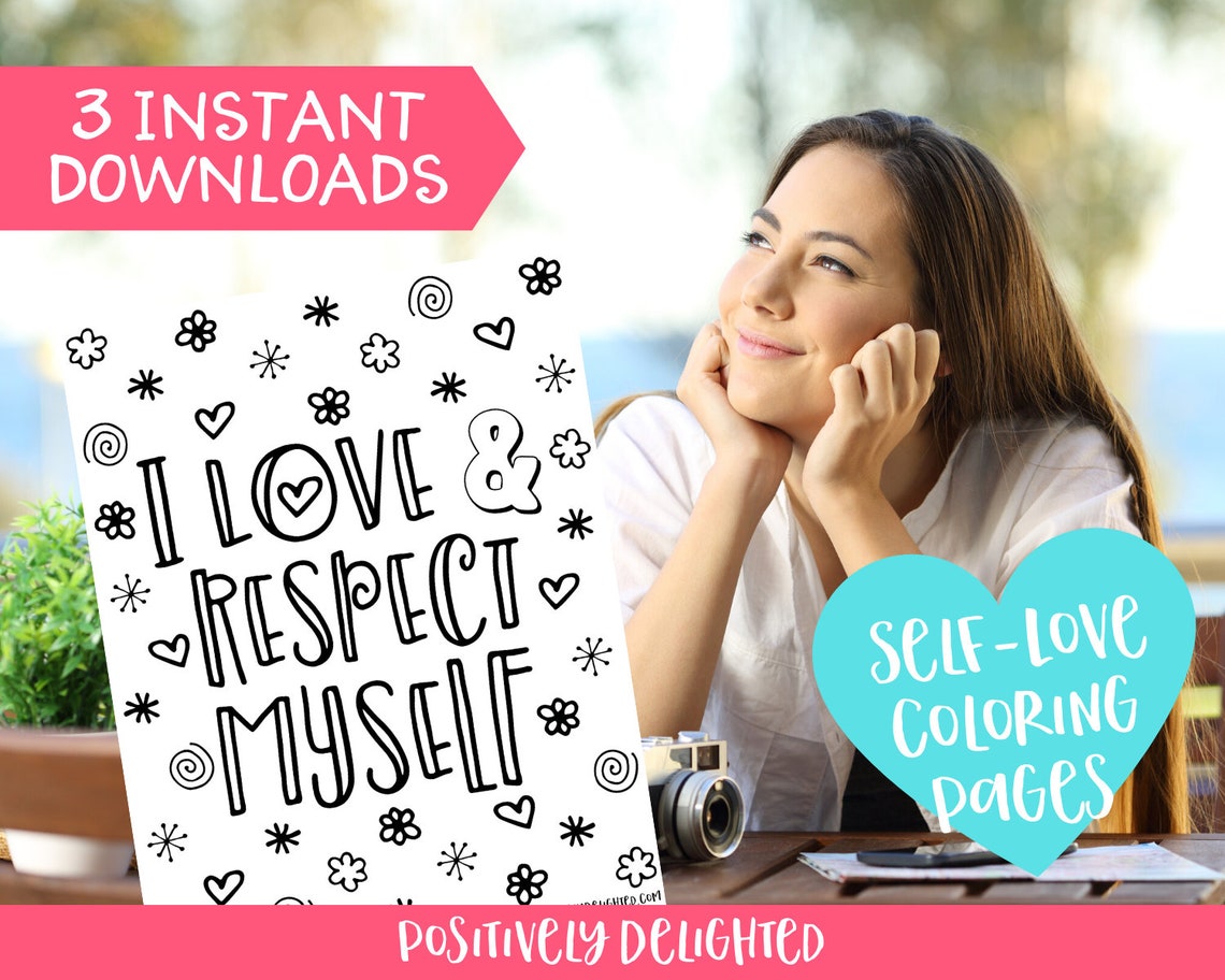Self-love Coloring Pages Printable Self-esteem Positive Affirmation ...