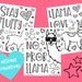 Llama Coloring Pages Llama Birthday Llama Party Printable Coloring ...