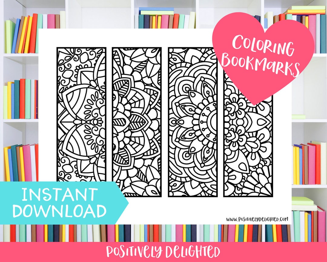 Mandala Coloring Bookmark Printable Coloring Craft Activity - Etsy