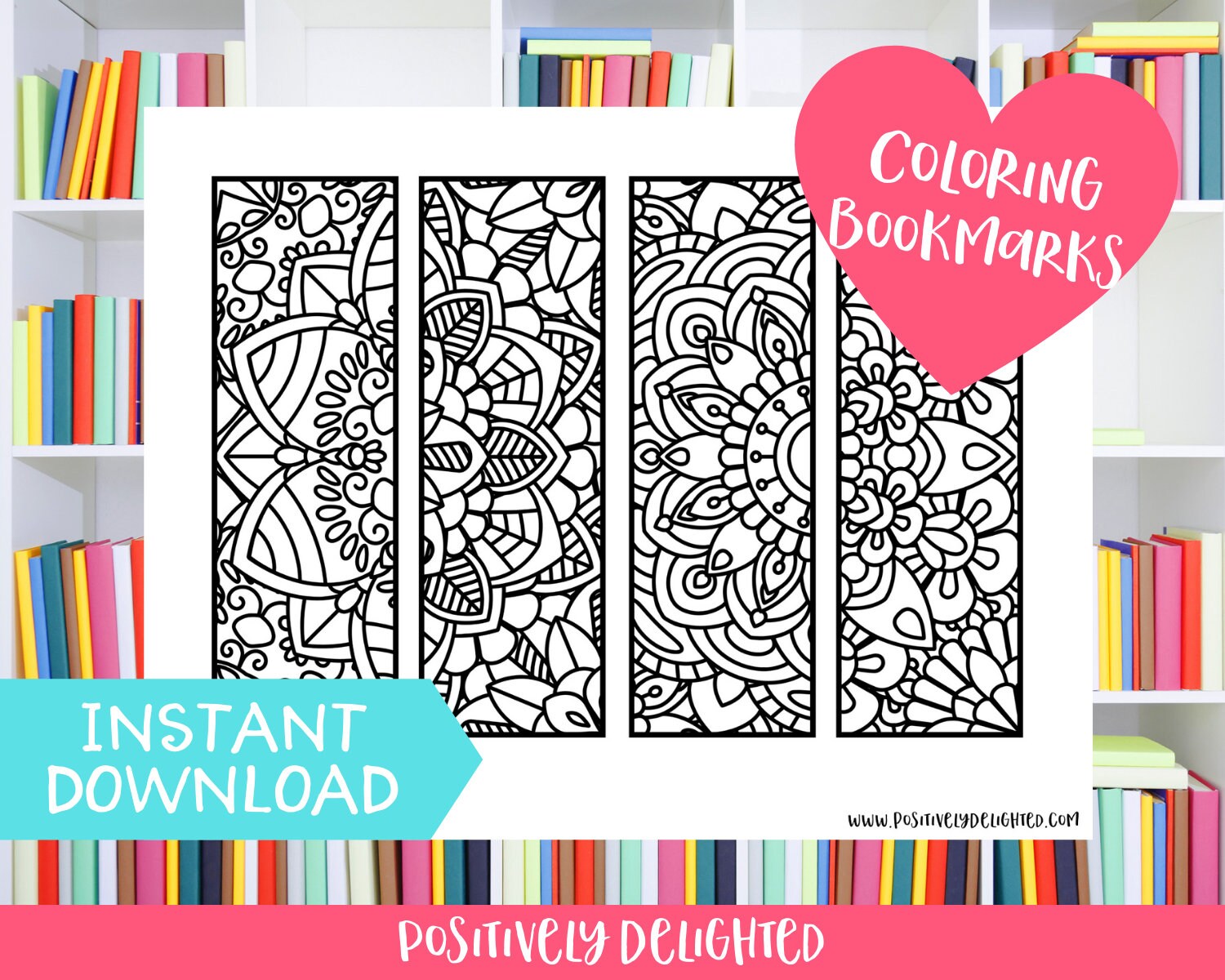 Mandala Coloring Bookmark Printable Coloring Craft Activity - Etsy