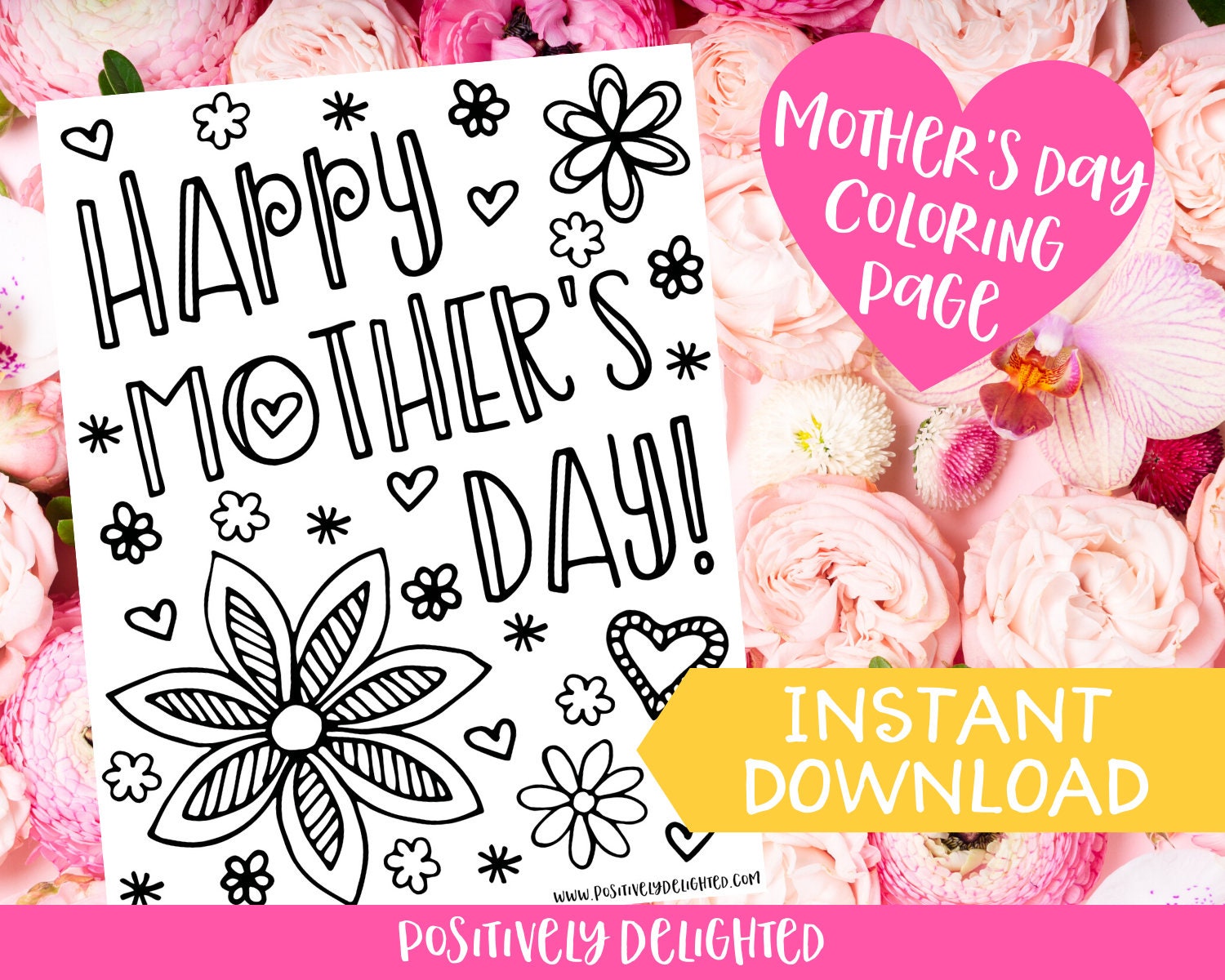 Mother's Day Coloring Page Mother's Day Craft Printable Mother's Day ...