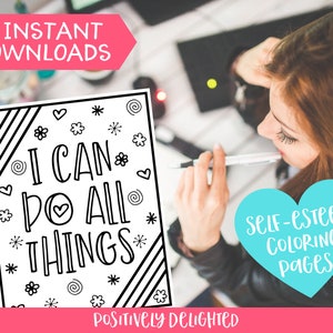 Self-esteem Coloring Pages Printable | Self-love | Positive Affirmation ...