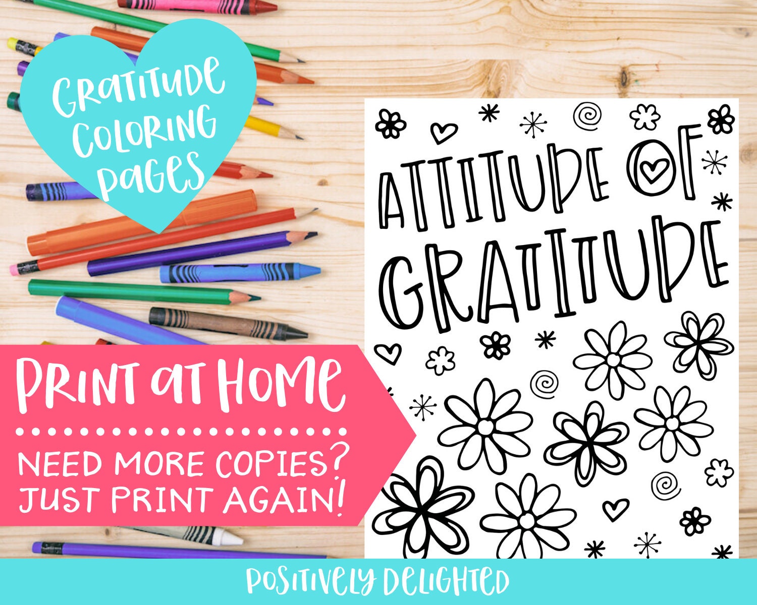 Gratitude Coloring Pages Printable Gratitude Journal Grateful Thankful ...