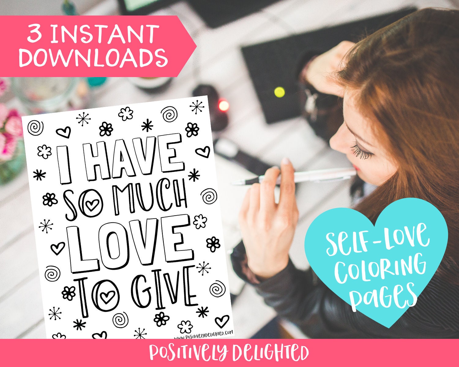Self-love Coloring Pages Printable | Self-esteem | Positive Affirmation ...