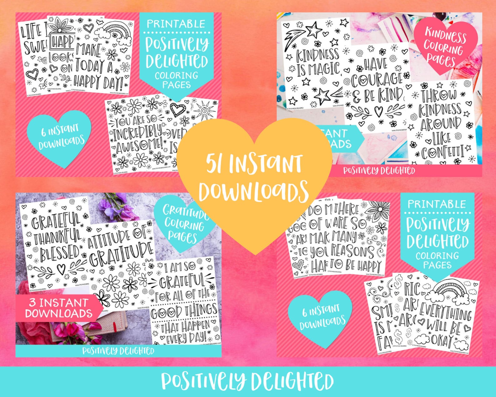 Mega Positivity Coloring Bundle Positive Affirmation - Etsy