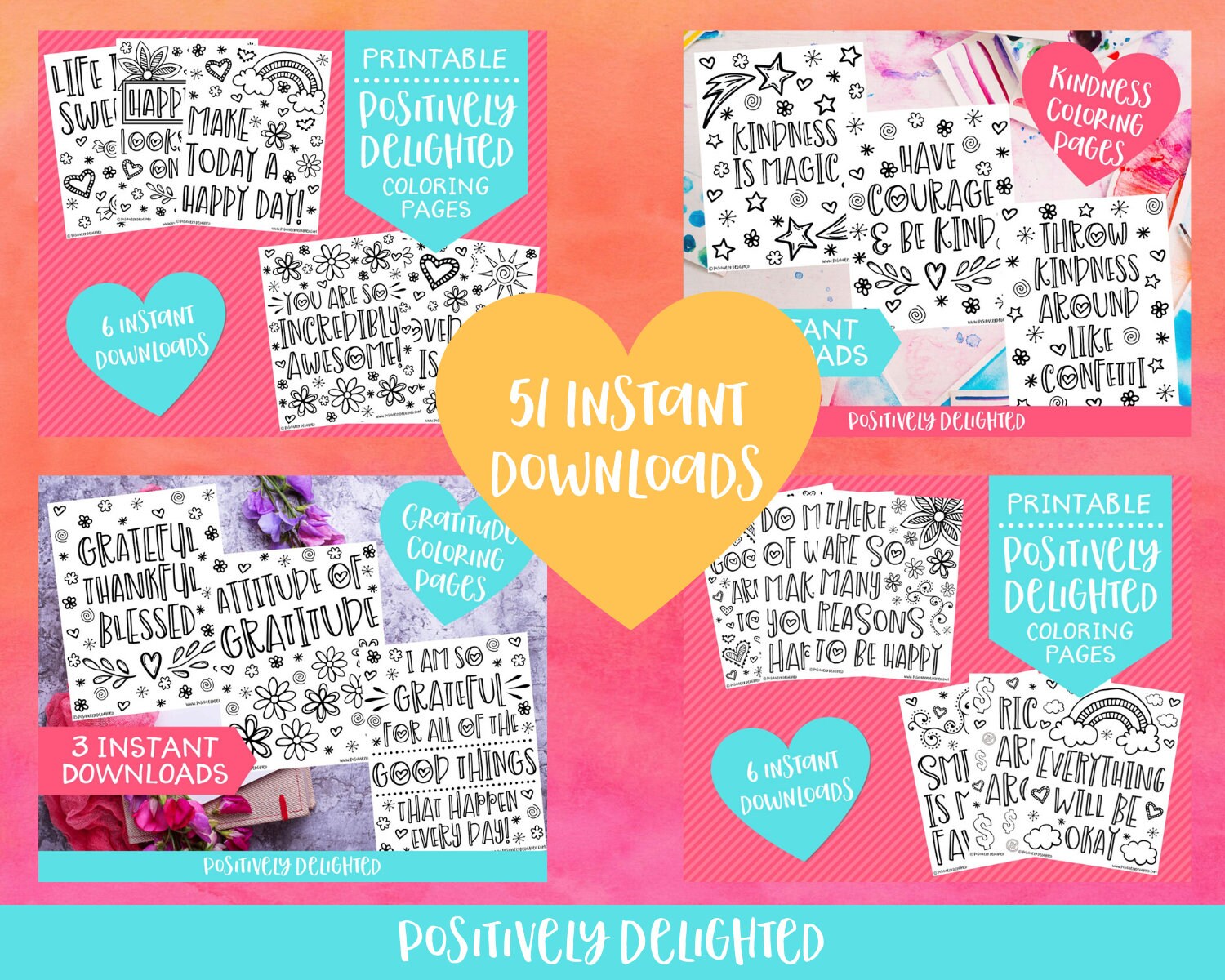 Mega Positivity Coloring Bundle Positive Affirmation - Etsy