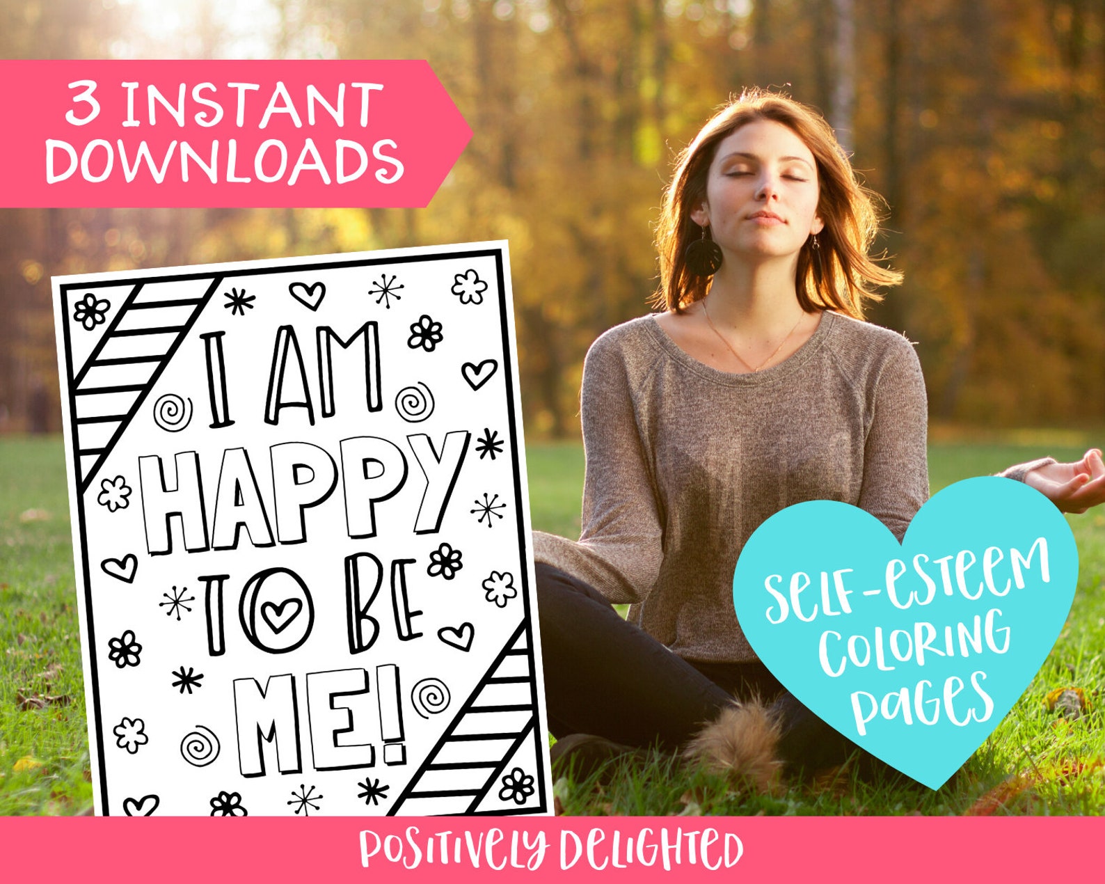 Self-esteem Coloring Pages Printable | Self-love | Positive Affirmation ...