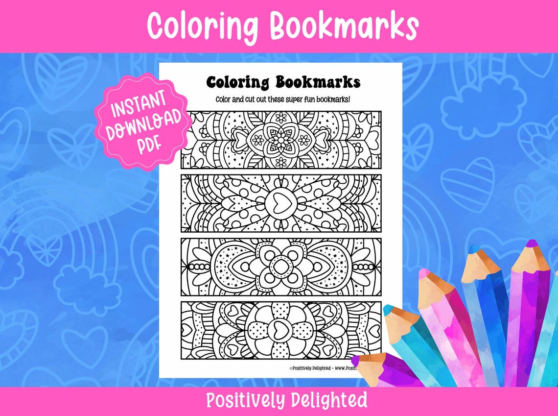 Mandala Coloring Bookmark Printable | Coloring Craft Activity | Reading ...