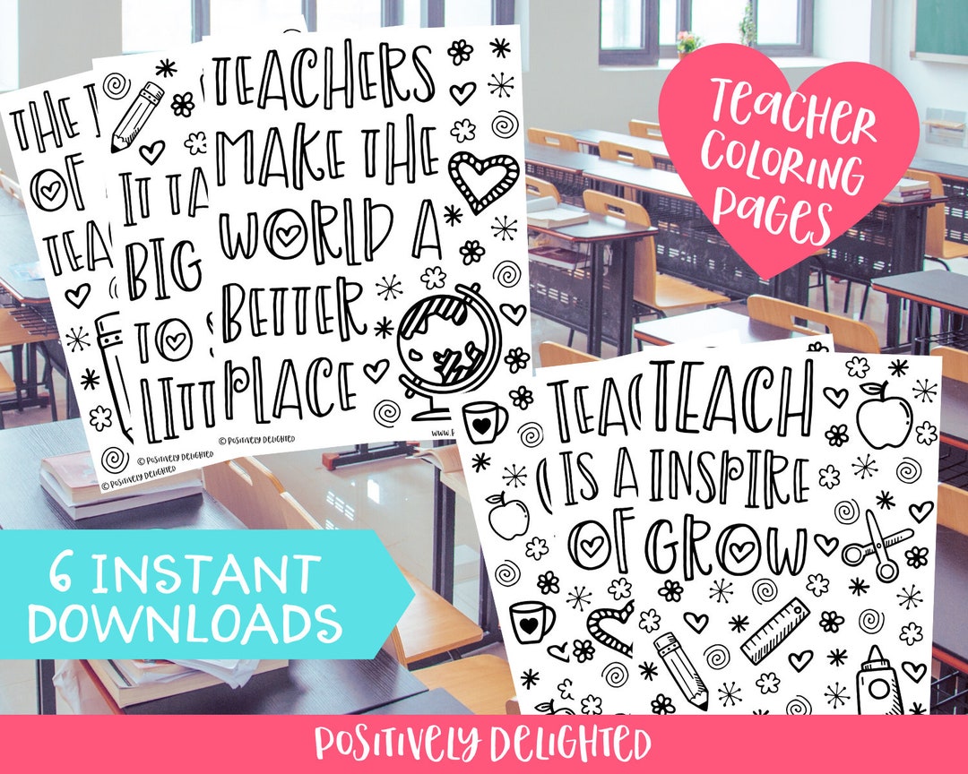 Teacher Coloring Pages | Teacher Gift | Teacher Appreciation ...