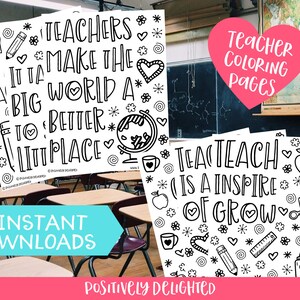 Teacher Coloring Pages | Teacher Gift | Teacher Appreciation ...