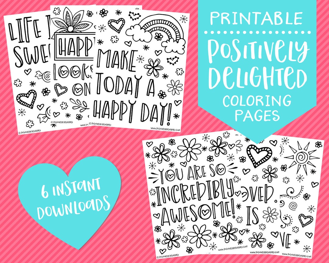 Confidence & Happiness Positive Affirmation Coloring Pages | Printable ...