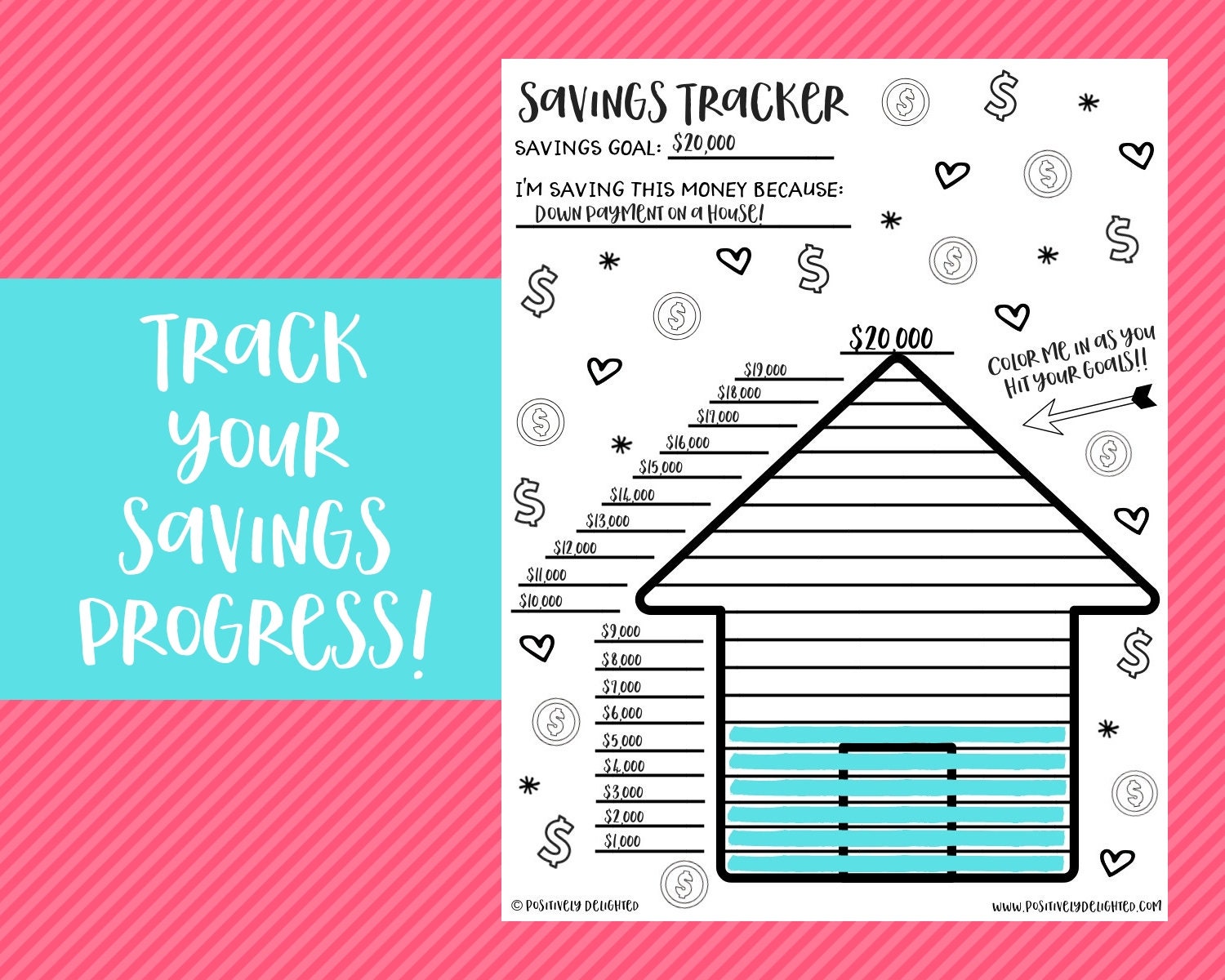 House Savings Tracker Printable Savings Challenge Savings - Etsy Australia