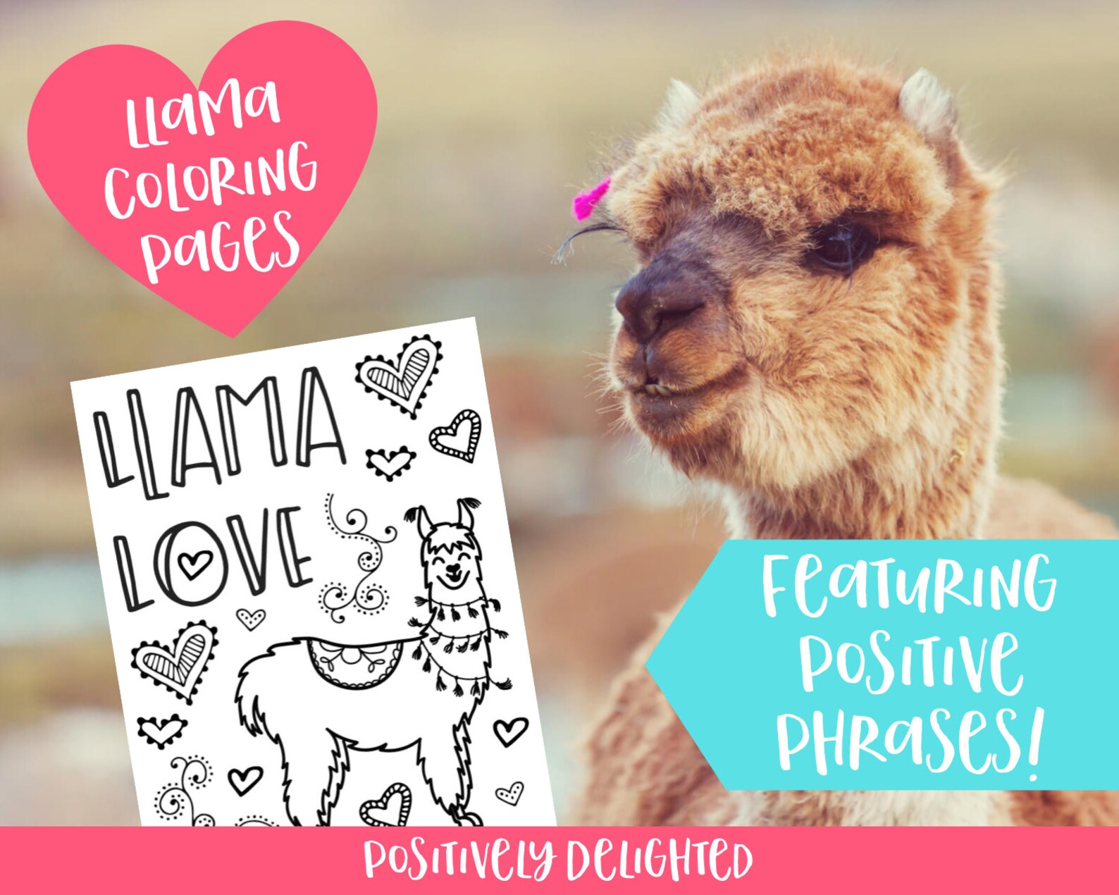 Llama Coloring Pages Llama Birthday Llama Party Printable Coloring ...
