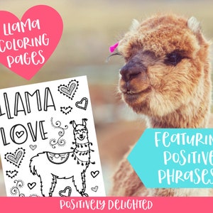 Llama Coloring Pages | Llama Birthday | Llama Party | Printable ...