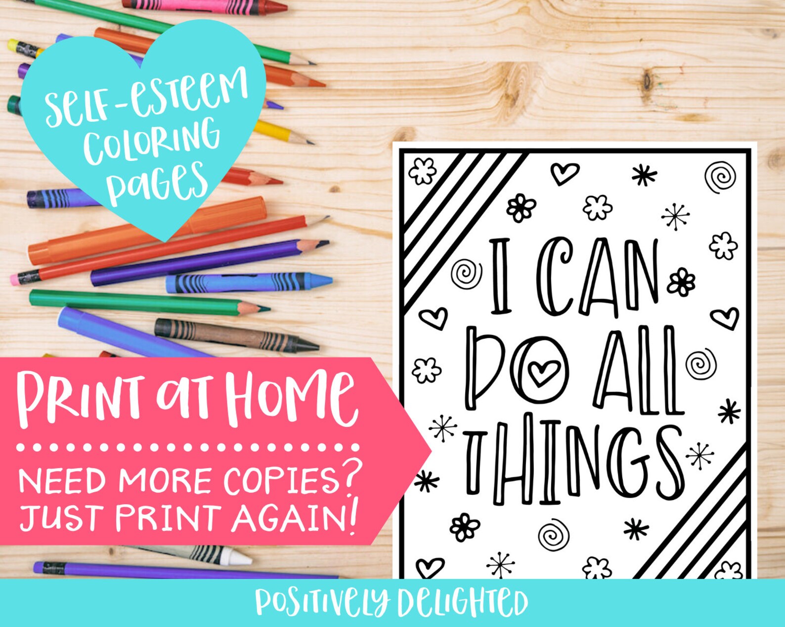 Self-esteem Coloring Pages Printable | Self-love | Positive Affirmation ...