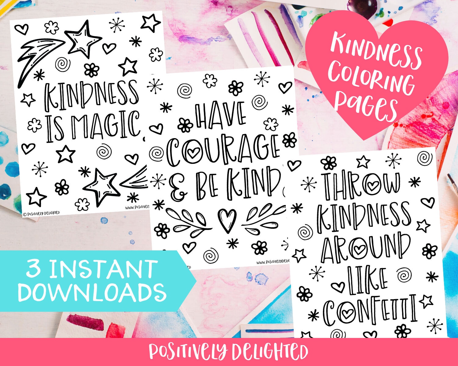 Kindness Coloring Pages Printable | Positive Affirmation ...