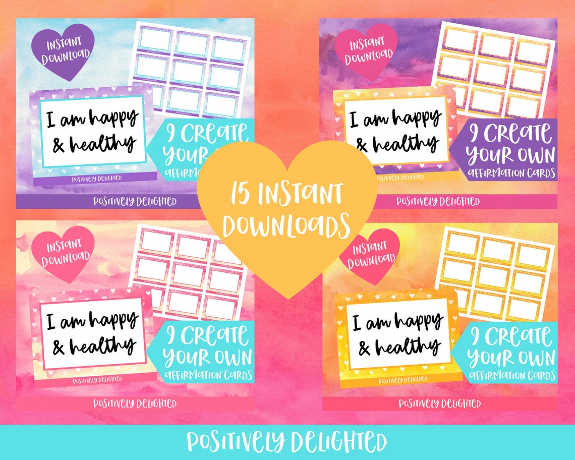 DIY Affirmation Cards Mega Bundle Vision Board Printable | Etsy
