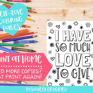 Self-love Coloring Pages Printable | Self-esteem | Positive Affirmation ...