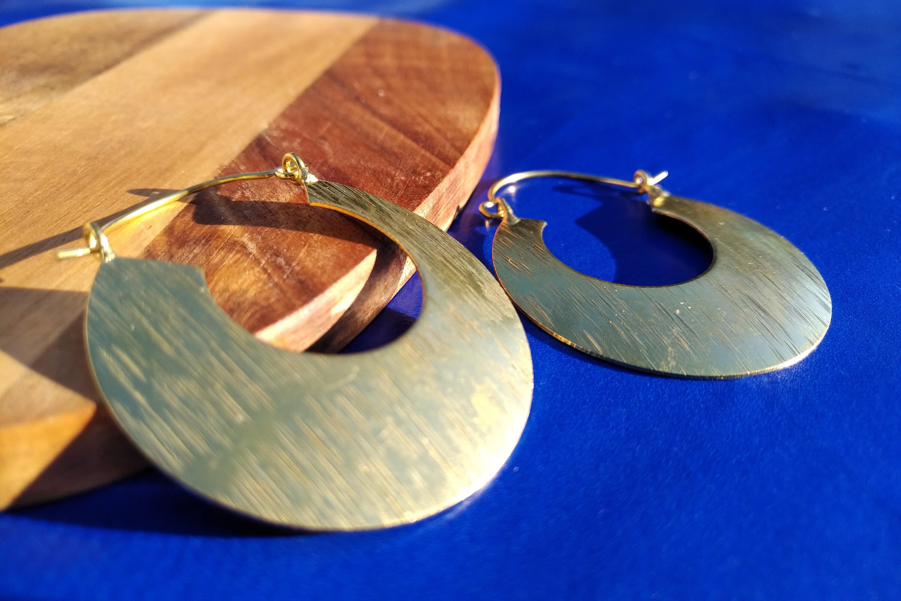 Original Creole Earrings in Designer Brass Gift for Her - Etsy