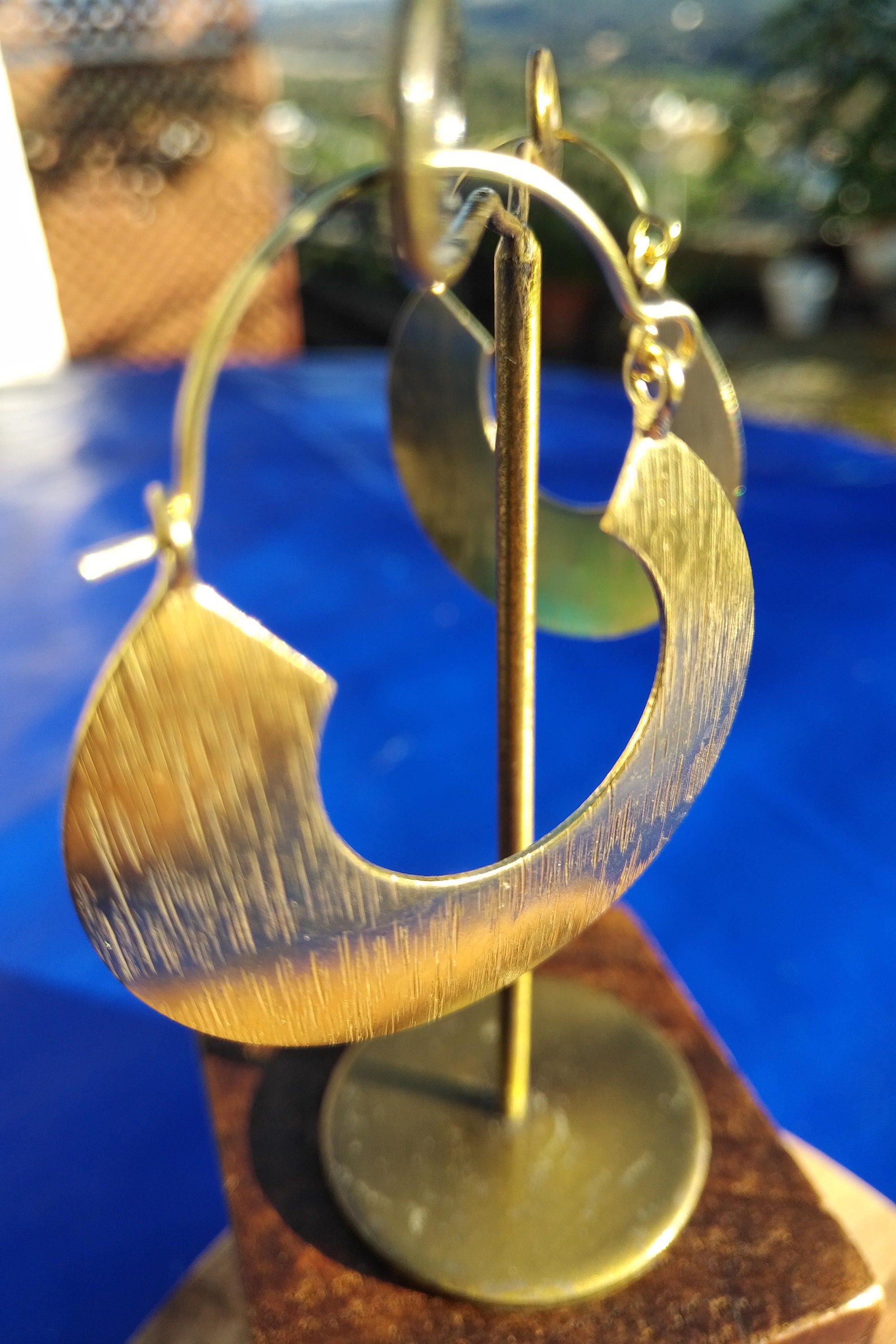 Original Creole Earrings in Designer Brass Gift for Her - Etsy