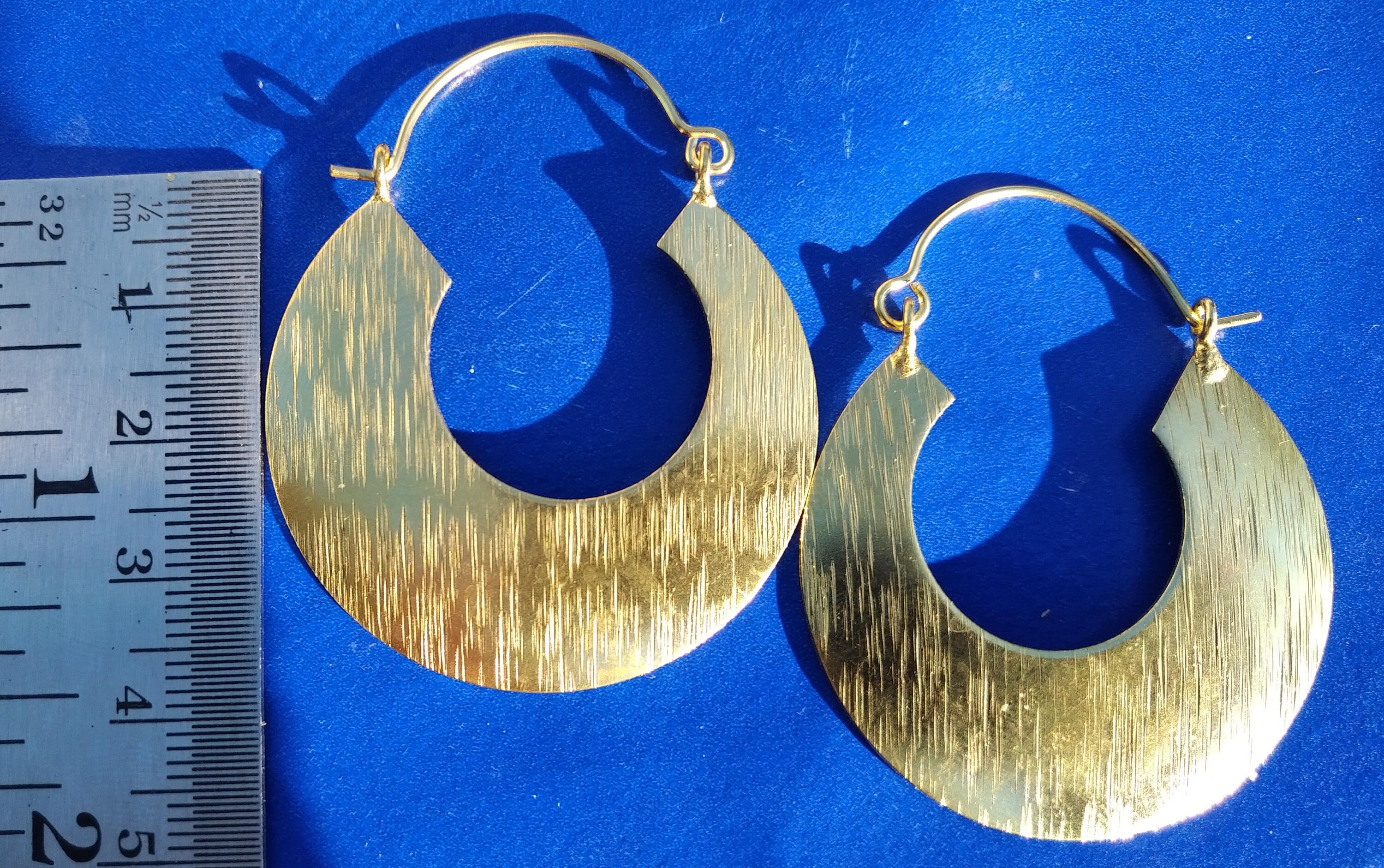 Original Creole Earrings in Designer Brass Gift for Her - Etsy