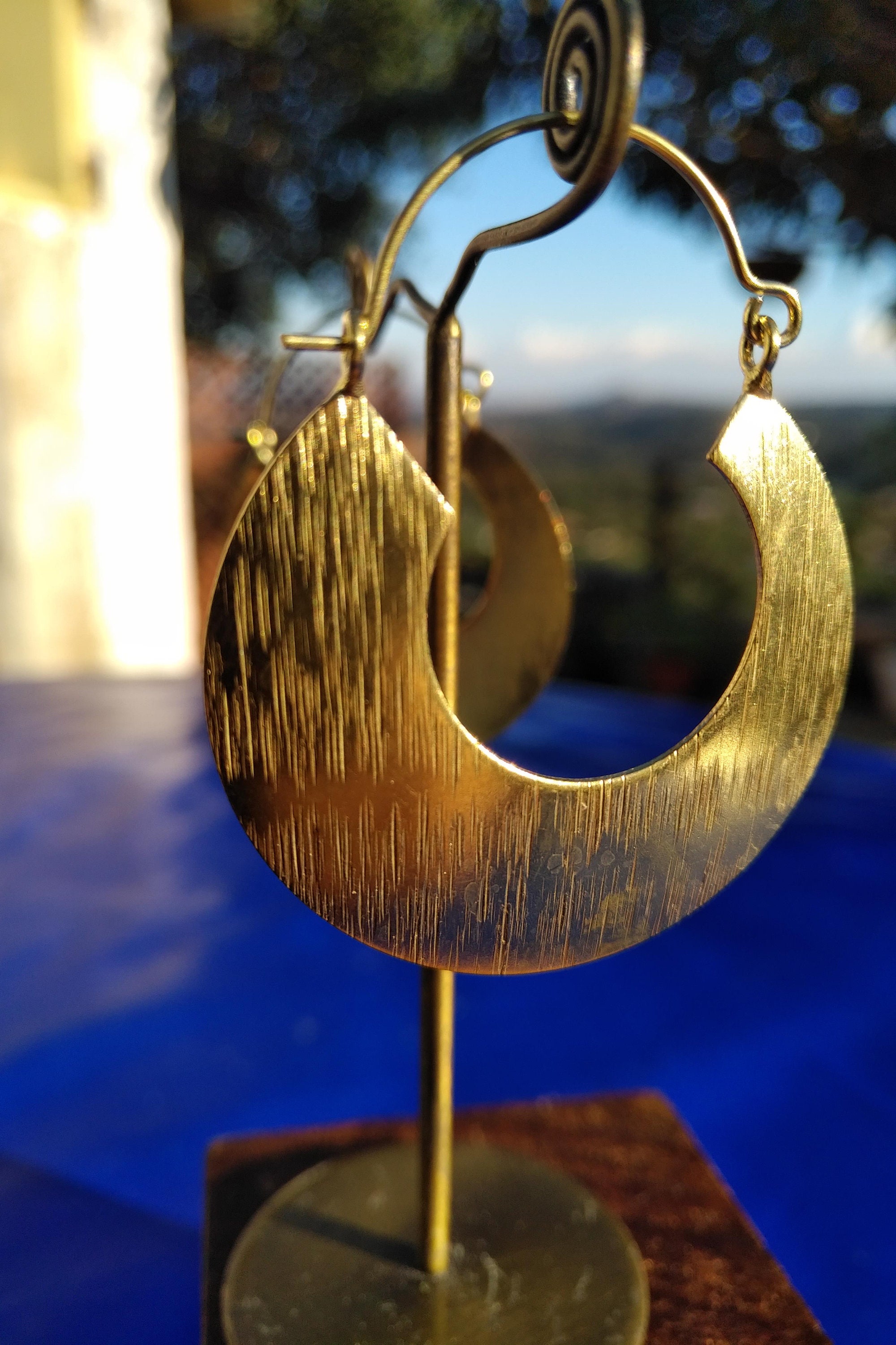 Original Creole Earrings in Designer Brass Gift for Her - Etsy