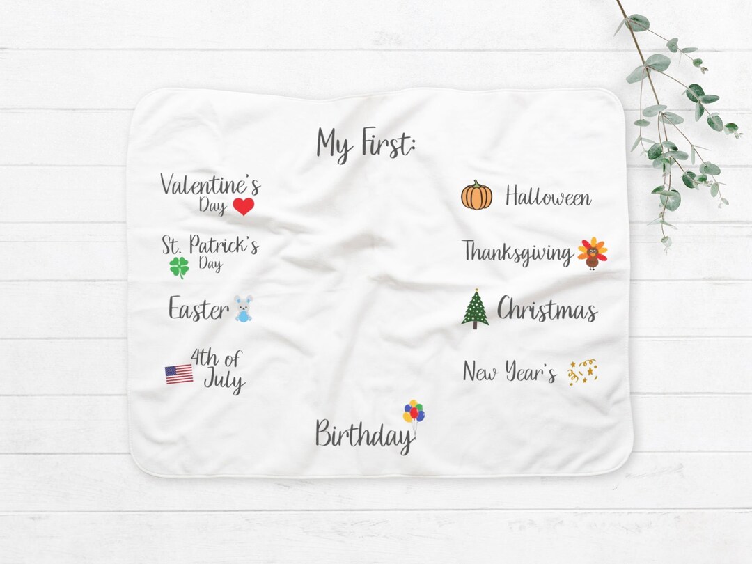 Baby First Holiday's Blanket- First Year Blanket- Memory Blanket for ...