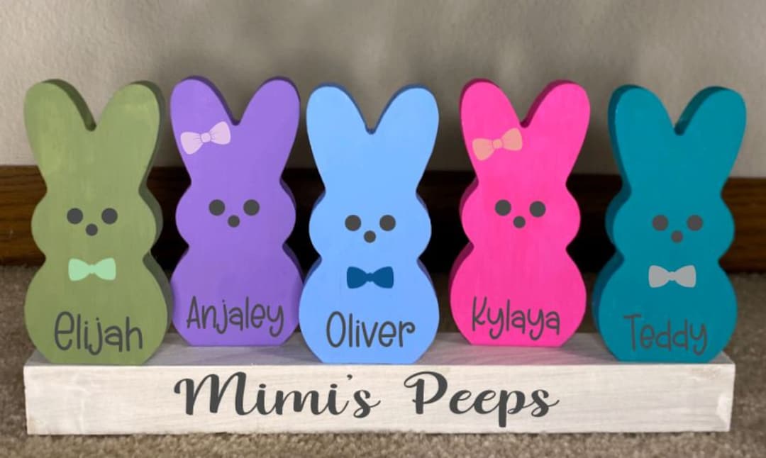 Personalized Easter Peeps Wooden Blocks Easter Gift Easter Block Set ...