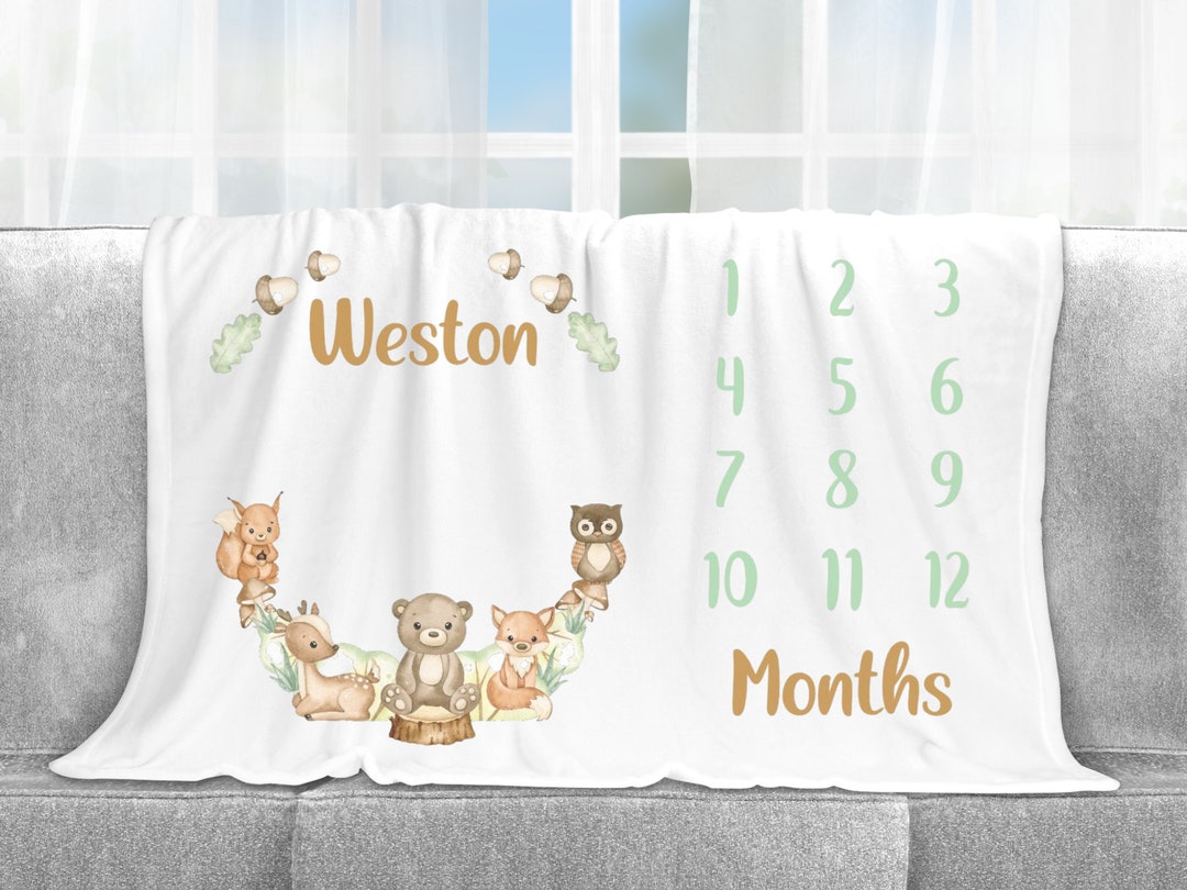 Baby Milestone Blanket First Year Blanket Memory Blanket for - Etsy