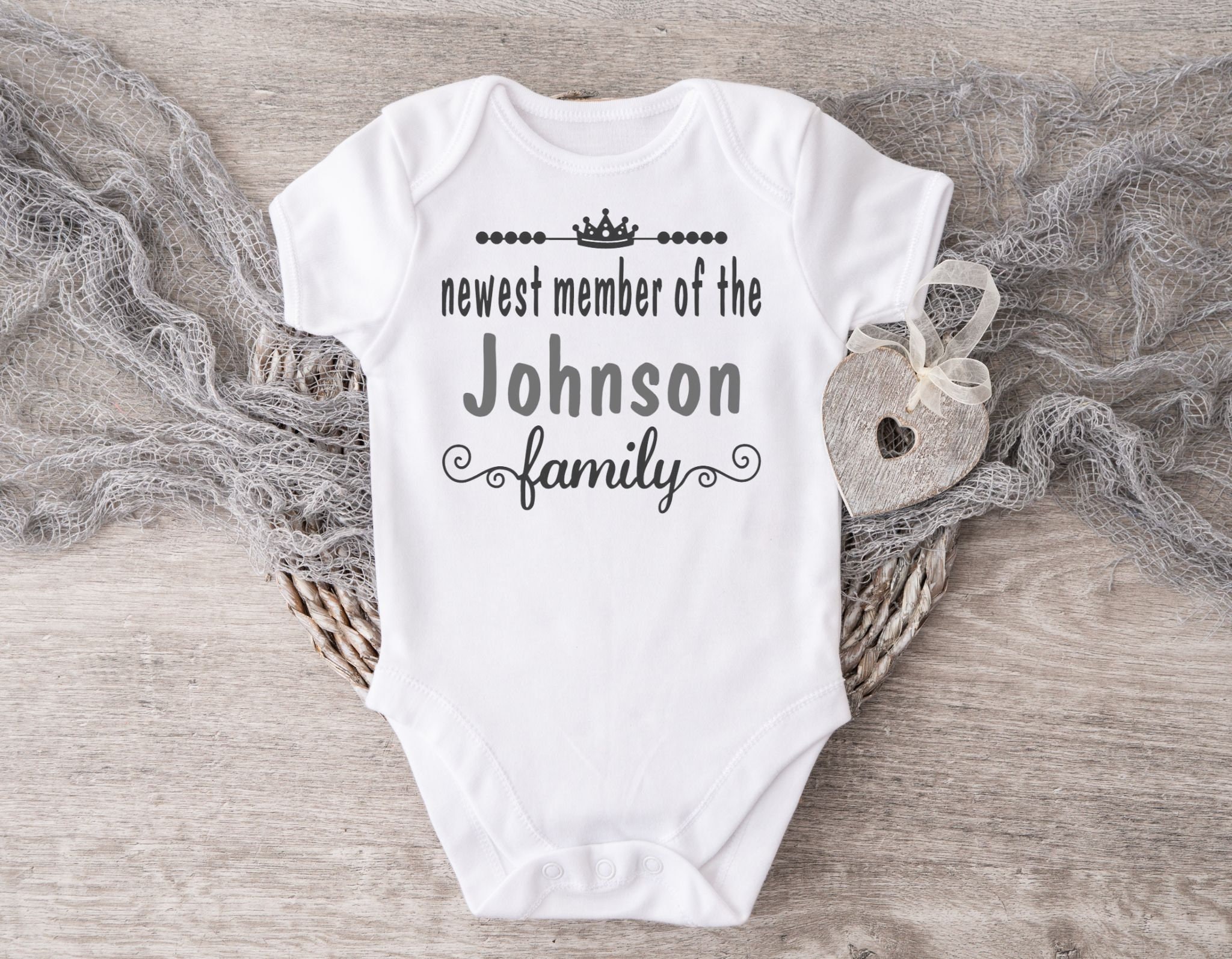 New Baby Onesie- Newest Member Family- Welcome Baby Onesie - Etsy