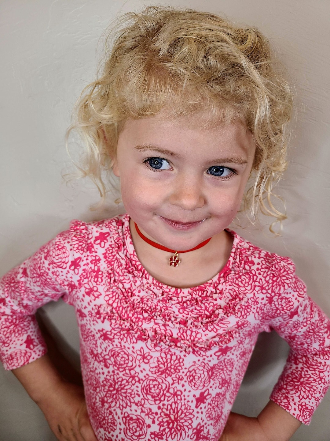 Red Flower Minimalist Personalized Choker for Girls Perfect for Spring ...