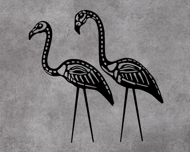 Black Flamingo Skeleton SVG File for Papercraft, Machine or Hand ...