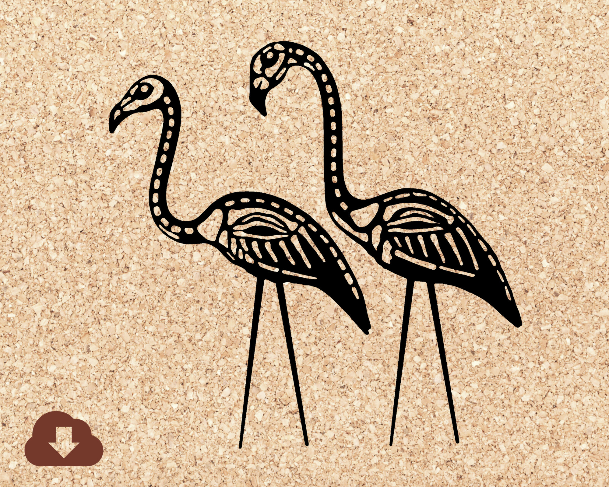 Black Flamingo Skeleton SVG File for Papercraft, Machine or Hand ...