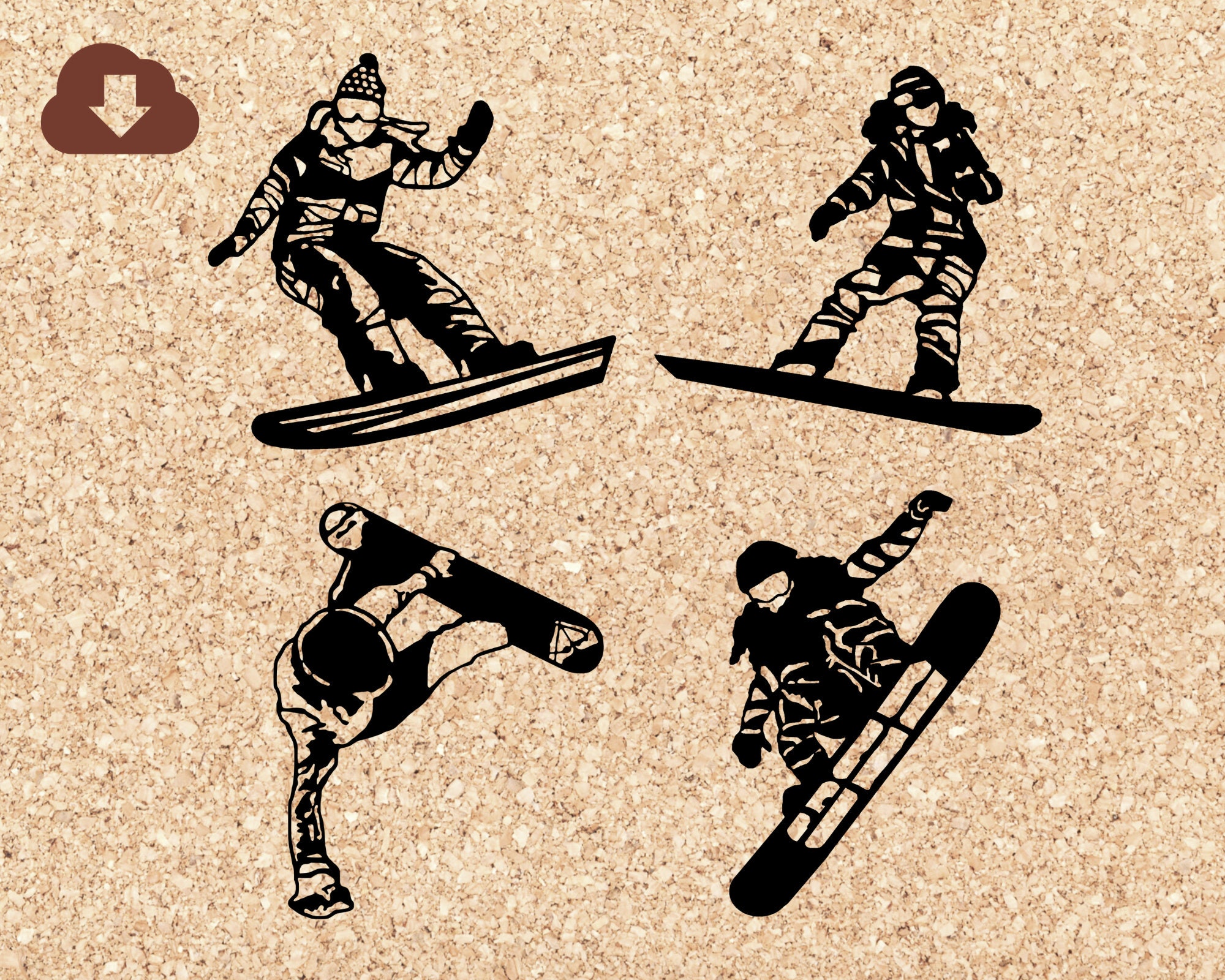 Snowboarding Girls SVG Bundle | Cricut File, PNG Clipart Silhouette ...