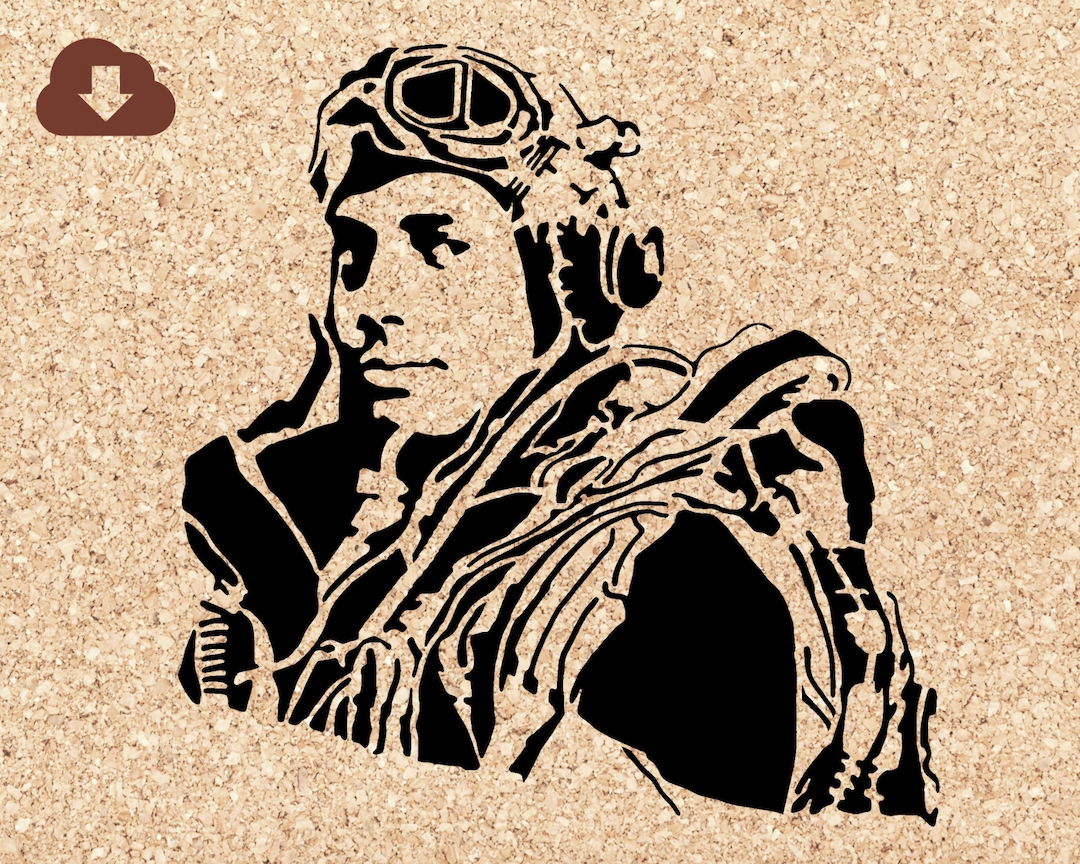 World War Two Fighter Pilot SVG Stencil Digital Download // JPG and PNG ...
