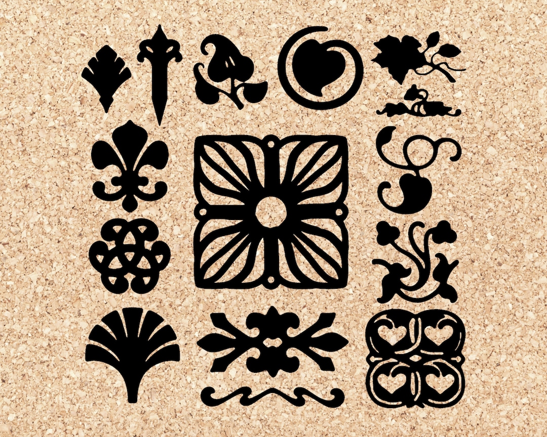 Floral Art Nouveau Ornamental Art | SVG Cut File Bundle for Paper ...