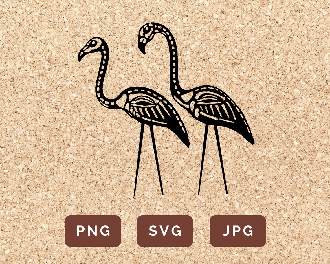 Black Flamingo Skeleton SVG File for Papercraft, Machine or Hand ...
