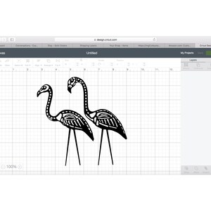 Black Flamingo Skeleton SVG File for Papercraft, Machine or Hand ...