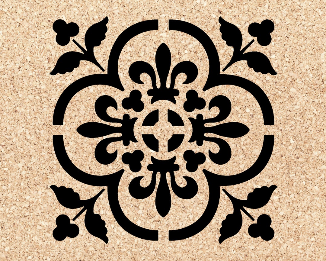 Buy Geometric Floor Tile Stencil SVG Cement Tile Design Digital ...